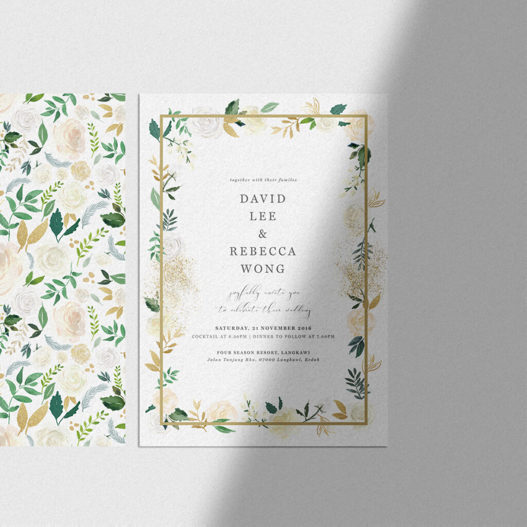 Audrea Floral II Invitation Card - The Paperpapers - Wedding Invitation ...