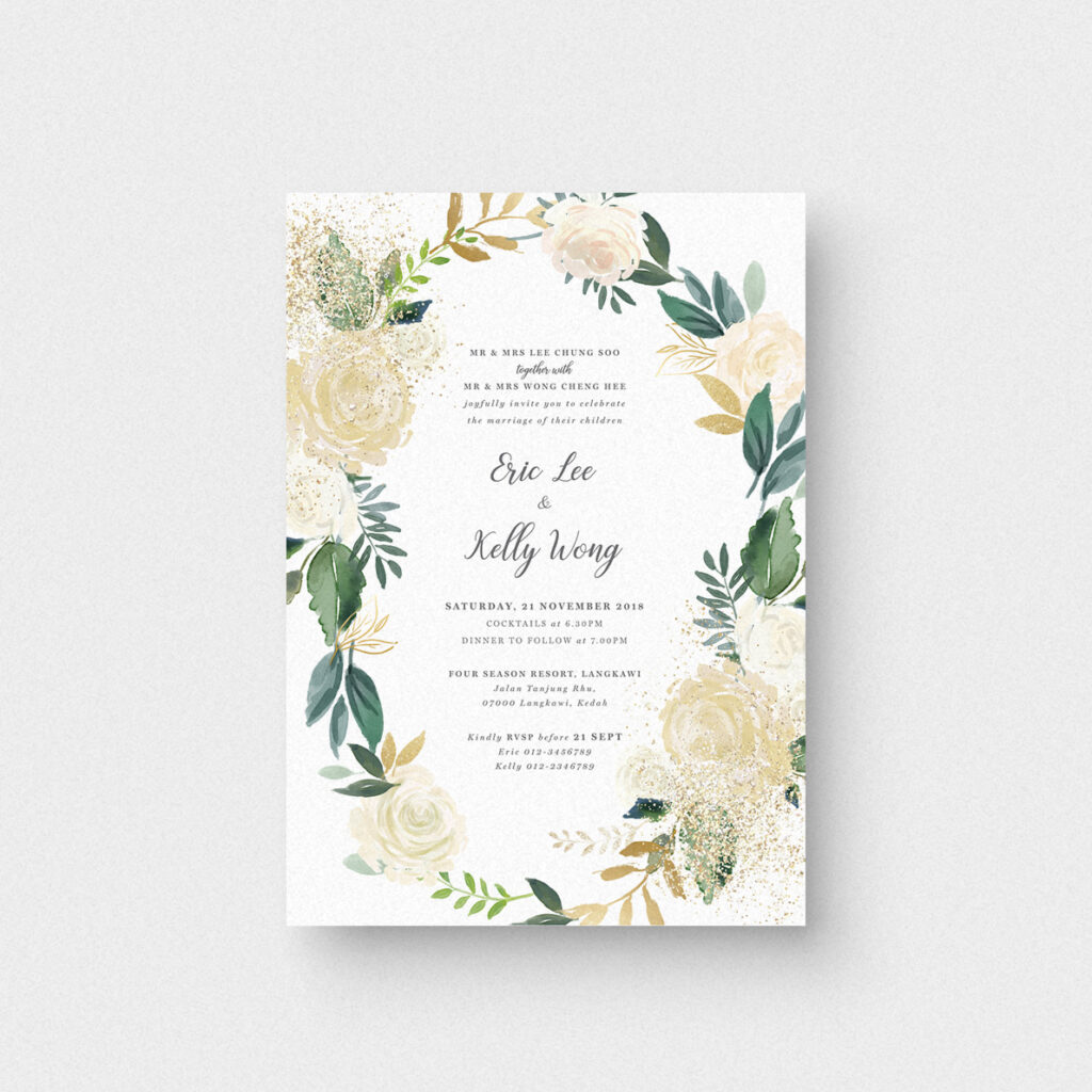 Audrea Floral IV Invitation Card - The Paperpapers - Wedding Invitation ...