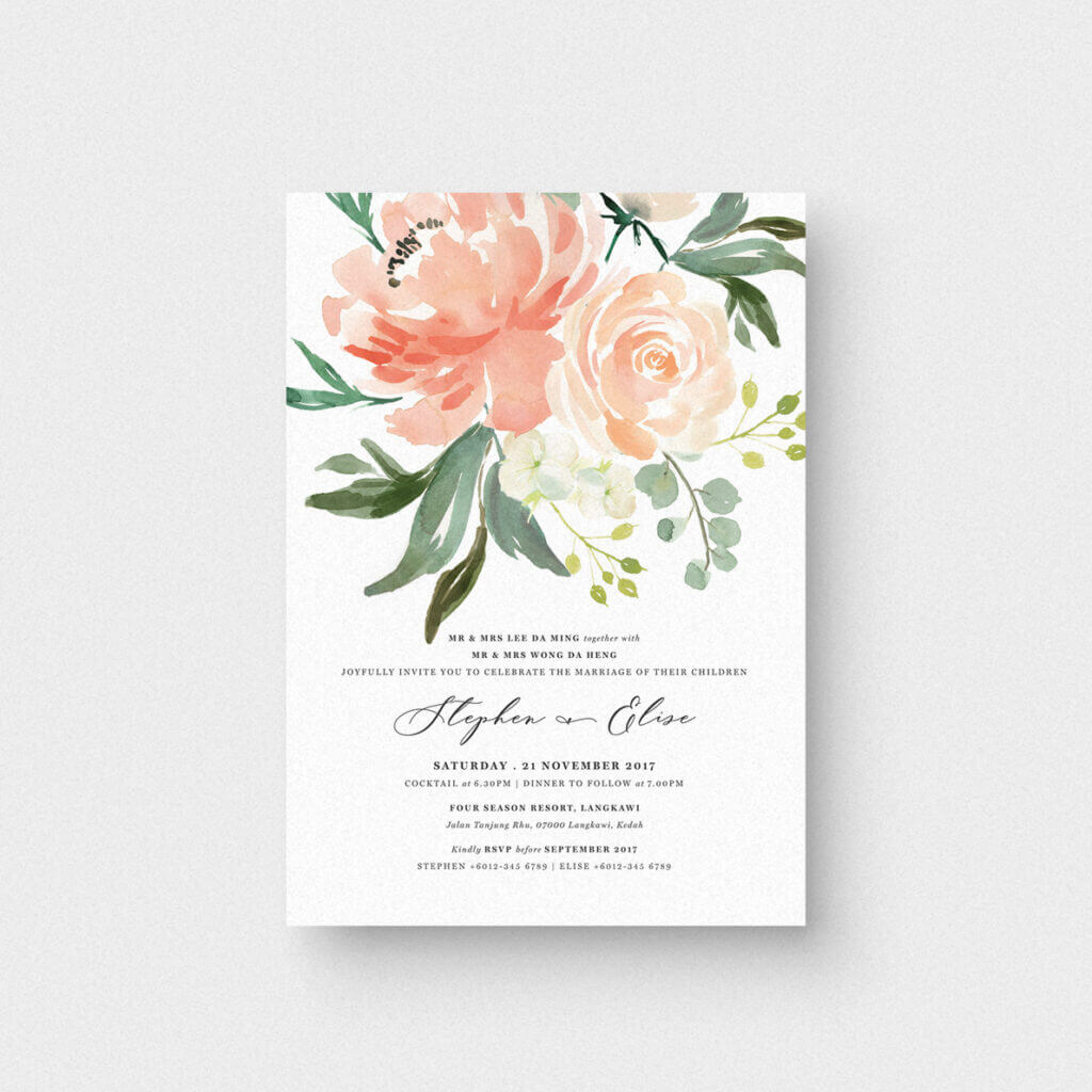 Floral Letter III Invitation Card - The Paperpapers - Wedding ...