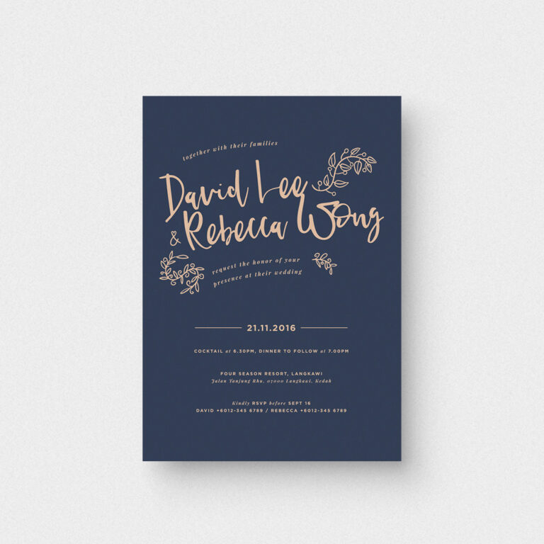 Midnight Blue Invitation Card - The Paperpapers - Wedding Invitation ...