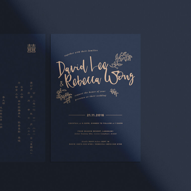Midnight Blue Invitation Card - The Paperpapers - Wedding Invitation ...