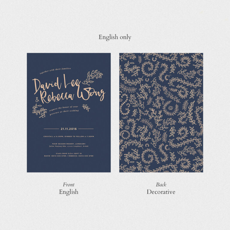 Midnight Blue Invitation Card - The Paperpapers - Wedding Invitation ...