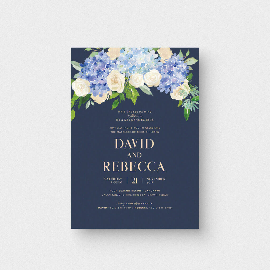 Midnight Blue Invitation Card - The Paperpapers - Wedding Invitation ...