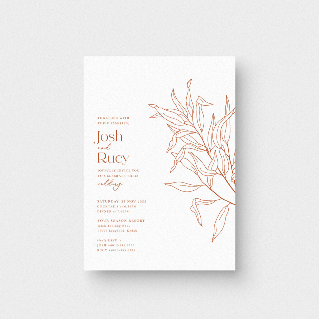 Line Art I Invitation Card - The Paperpapers - Wedding Invitation Malaysia