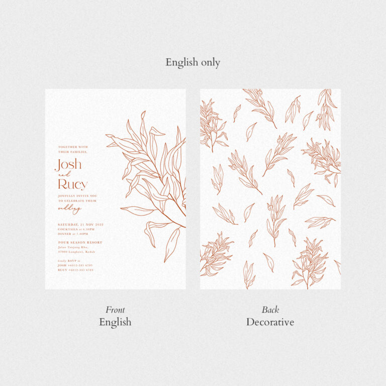 Line Art I Invitation Card - The Paperpapers - Wedding Invitation Malaysia