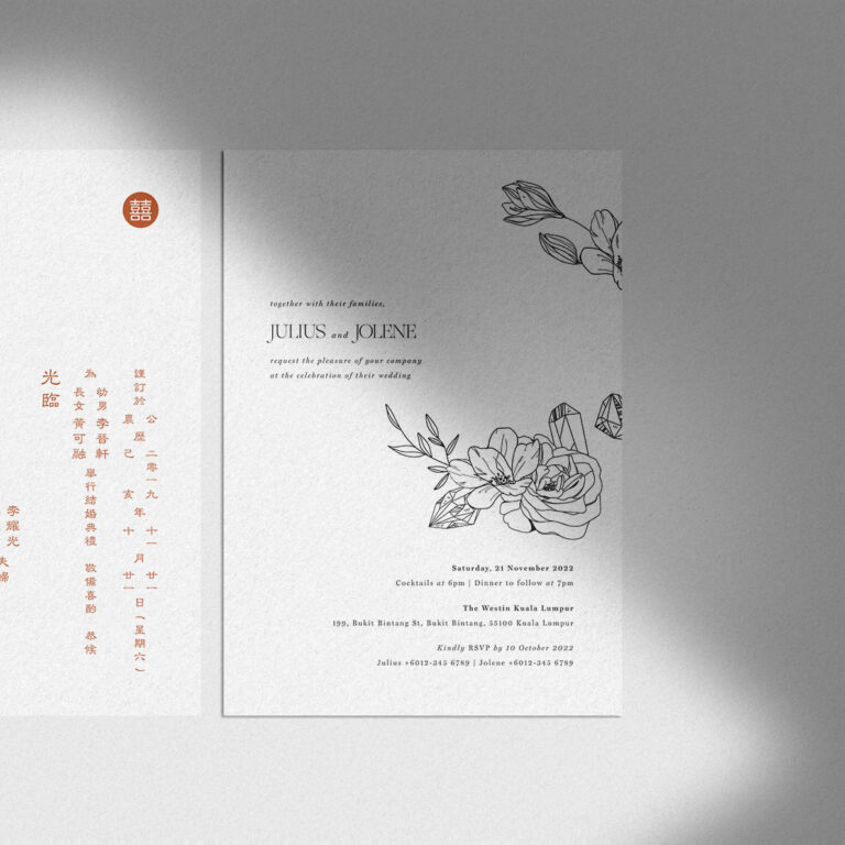 Line Art II Invitation Card - The Paperpapers - Wedding Invitation Malaysia