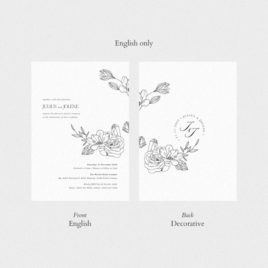 Line Art II Invitation Card - The Paperpapers - Wedding Invitation Malaysia