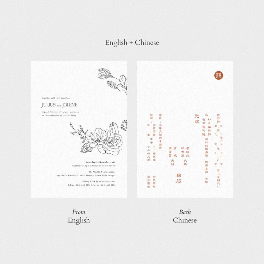 Line Art II Invitation Card - The Paperpapers - Wedding Invitation Malaysia